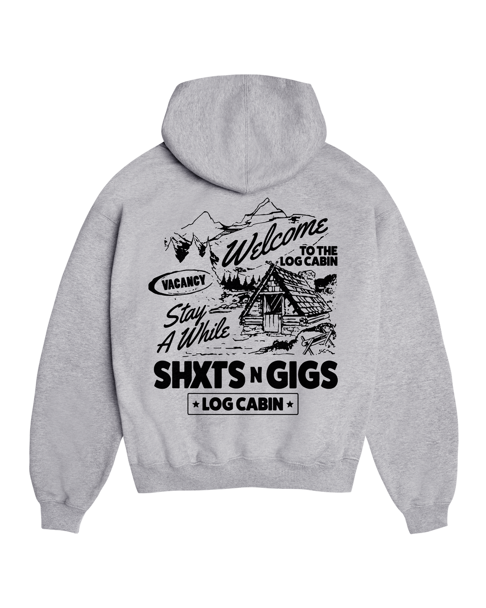 The Log Cabin ShxtsNGigs Merch: Exclusive Hoodies and T-shirts.